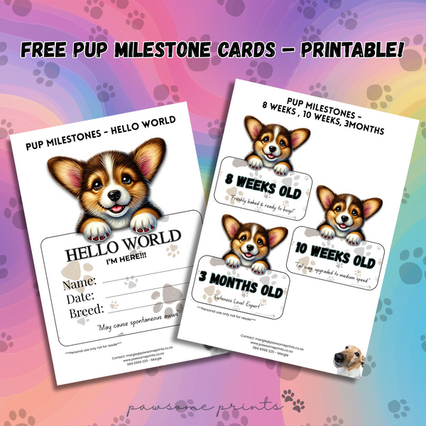 Free Pup Milestone Card Starter Set – Pawsome Prints